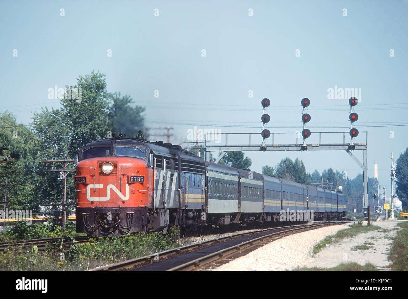 CN 6785 in September 1979 westbound crossing Galloway Road in the ...