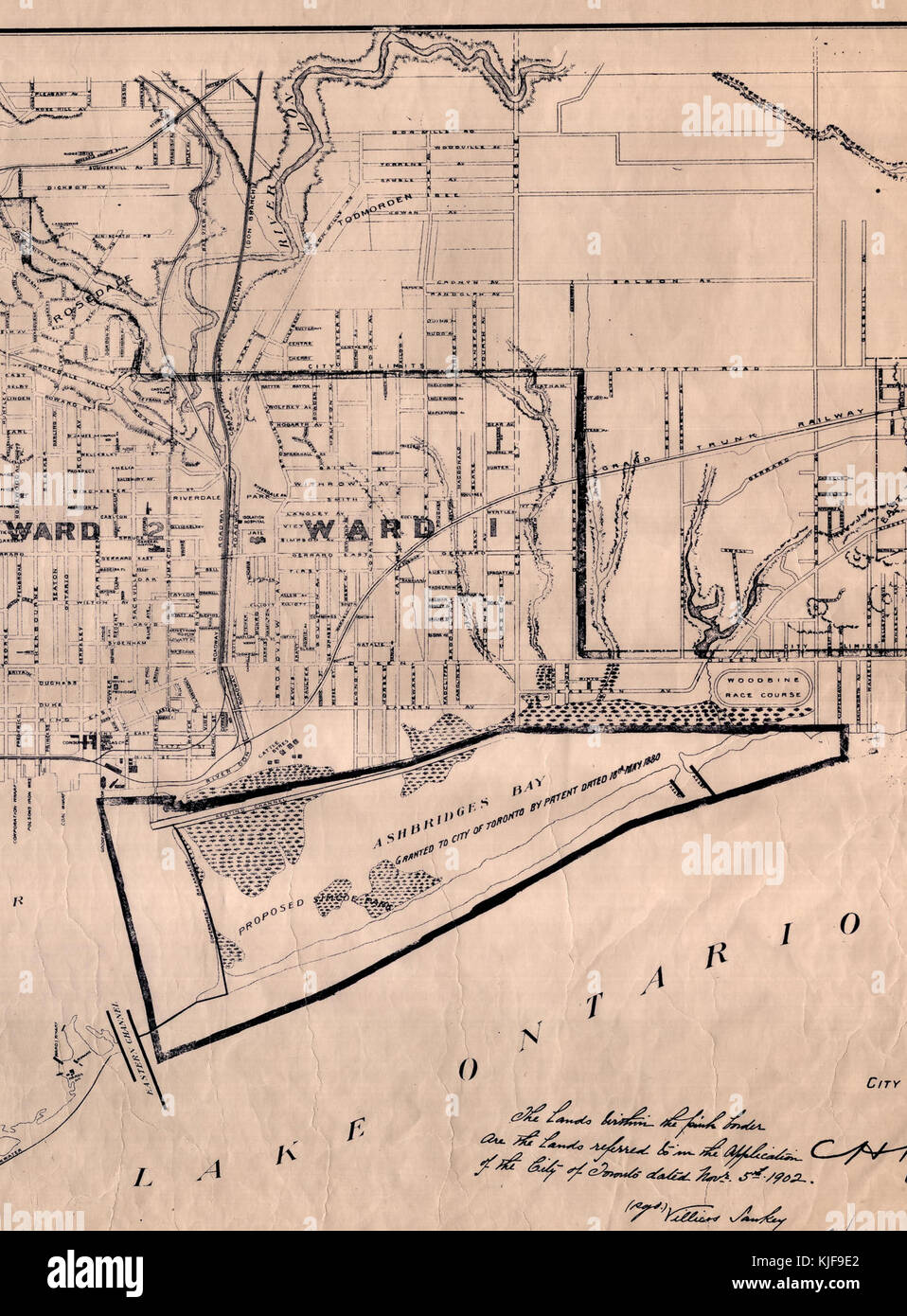 Map of Ashbridges Bay and downtown Toronto, circa 1902 Stock Photo - Alamy