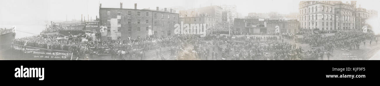 This historical photograph captures the embarkation of the 26th ...