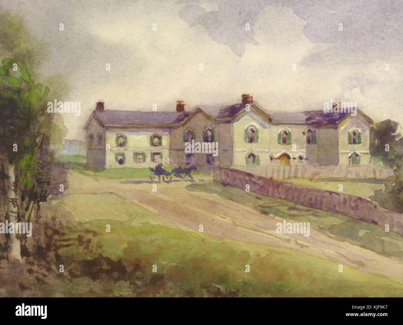 Watercolour of Berkeley House 1912 Stock Photo - Alamy