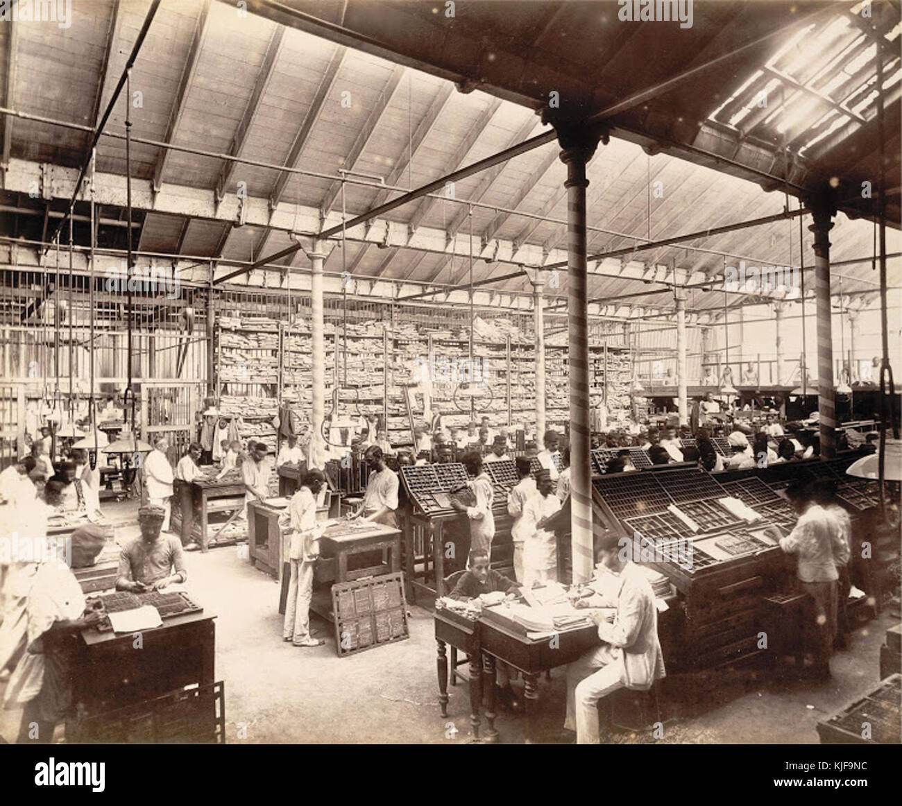 Jobbing Composing Room in The Times of India office in Bombay, November ...