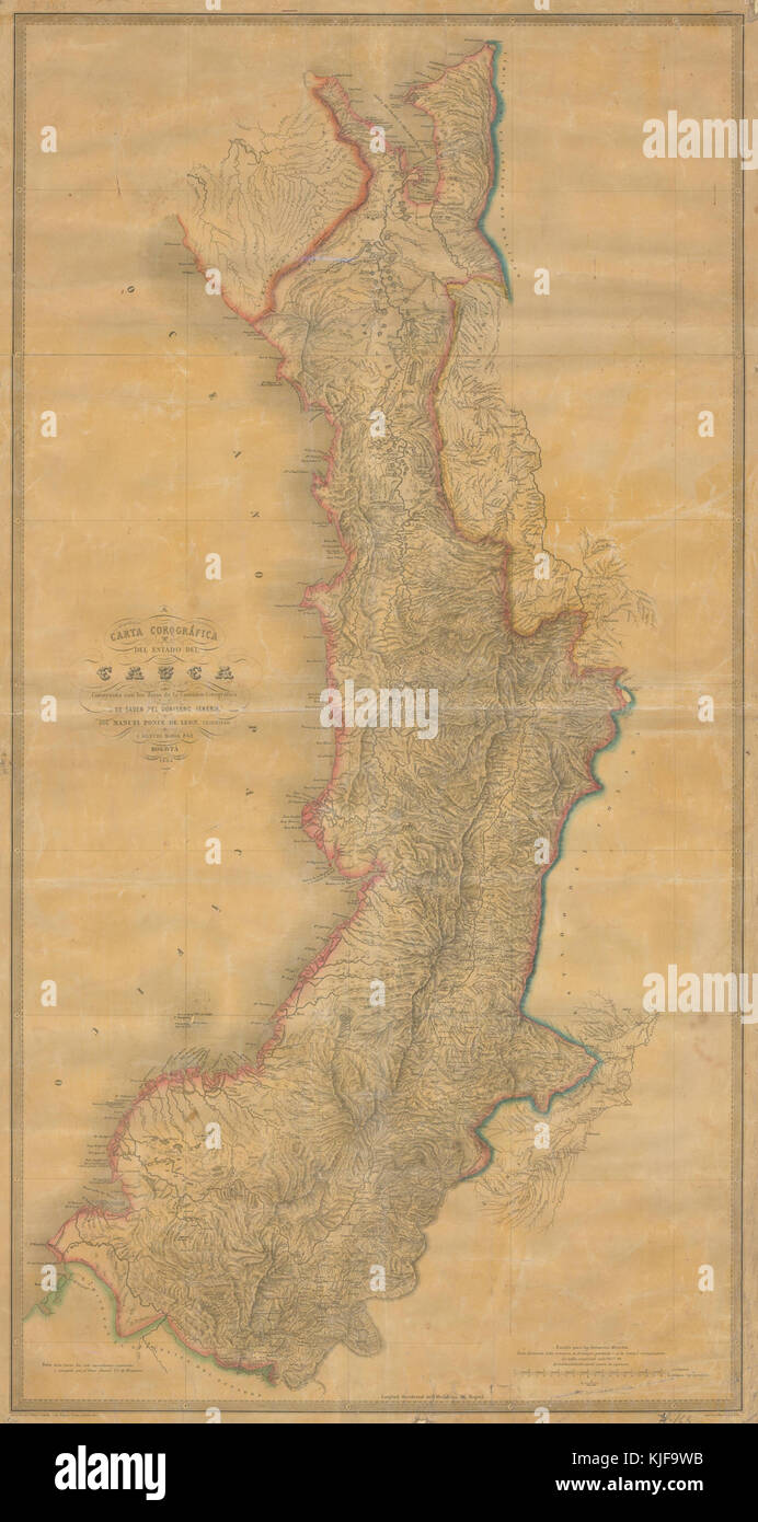 Mapa del Estado del Cauca (1865 Stock Photo - Alamy