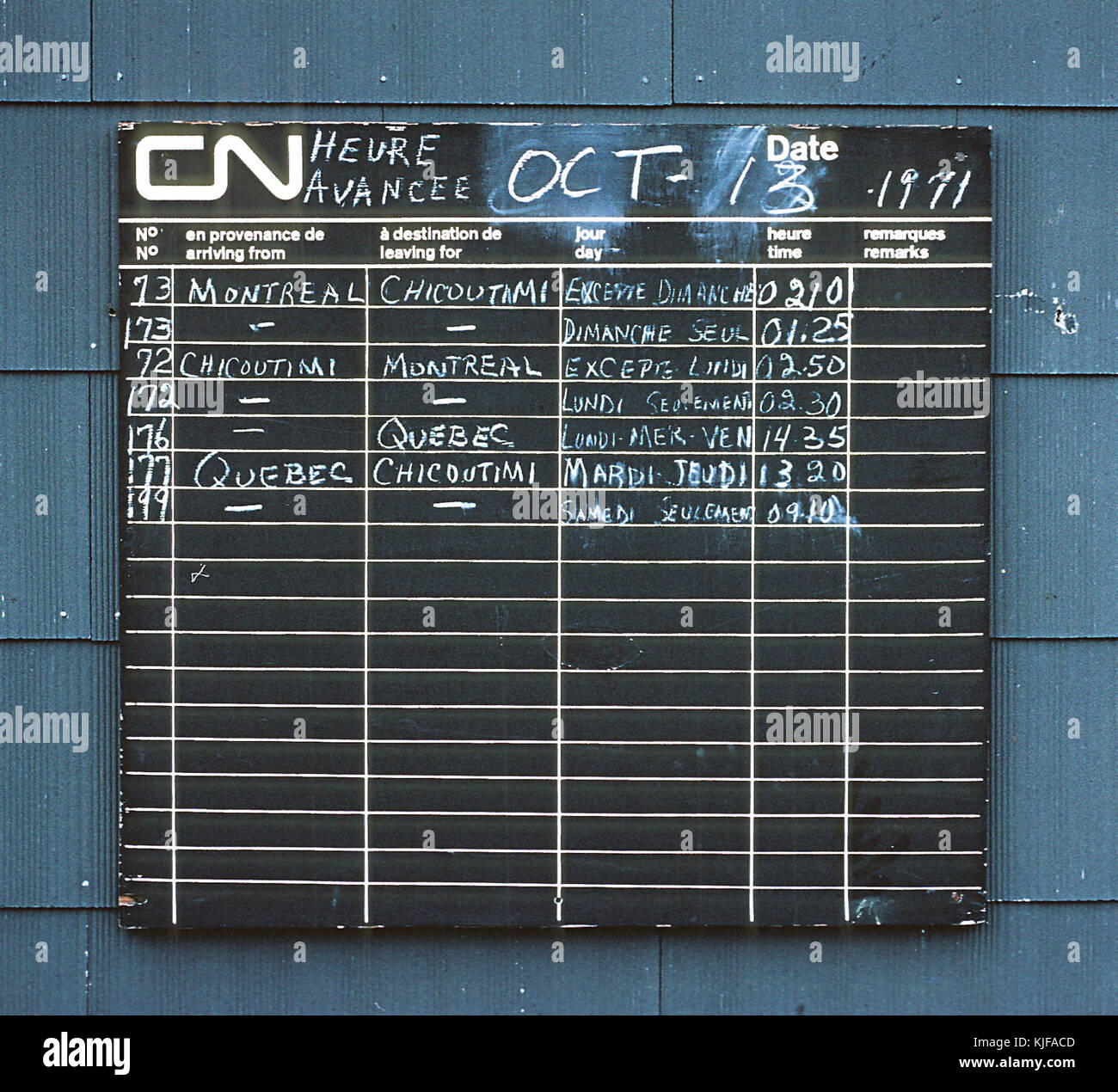 CN Train Board at Riviere a Pierre, PQ on October 13, 1971 (35659576532 ...