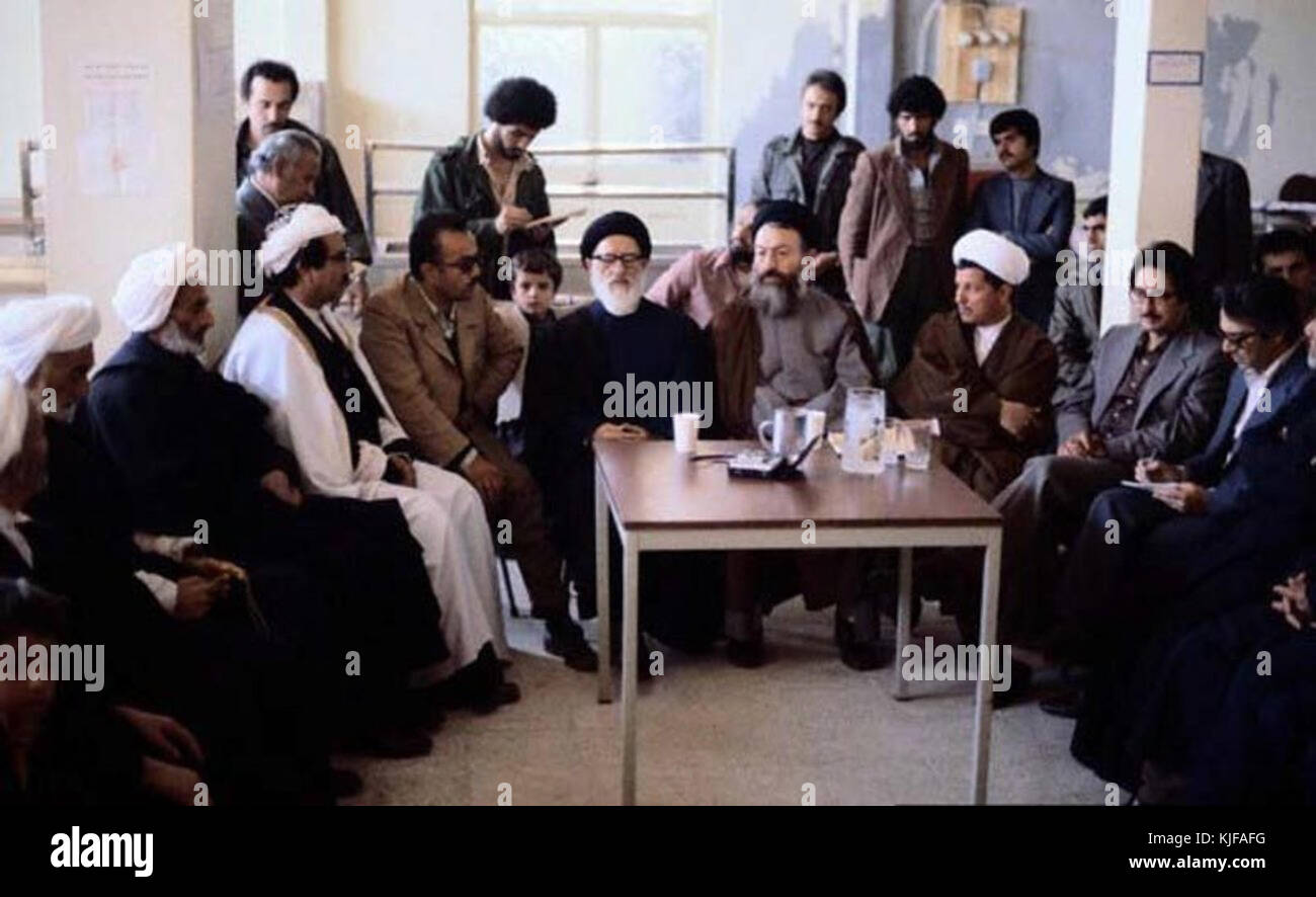 Iranian Government staff during negotiations with Iranian Kurds March ...