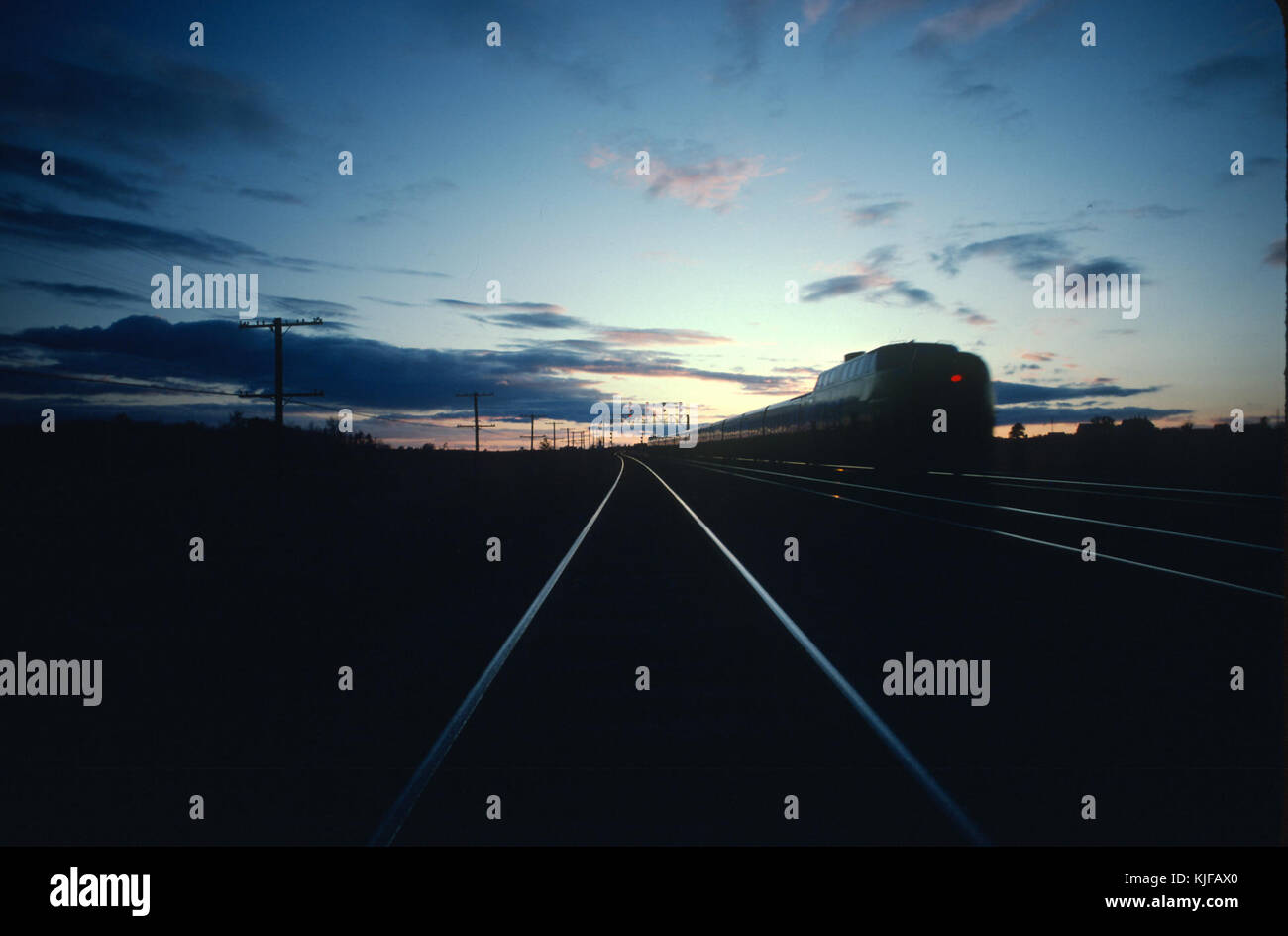 VIA United Aircraft Turbo Train at Coteau, QC, Canada in October 1981 0 ...