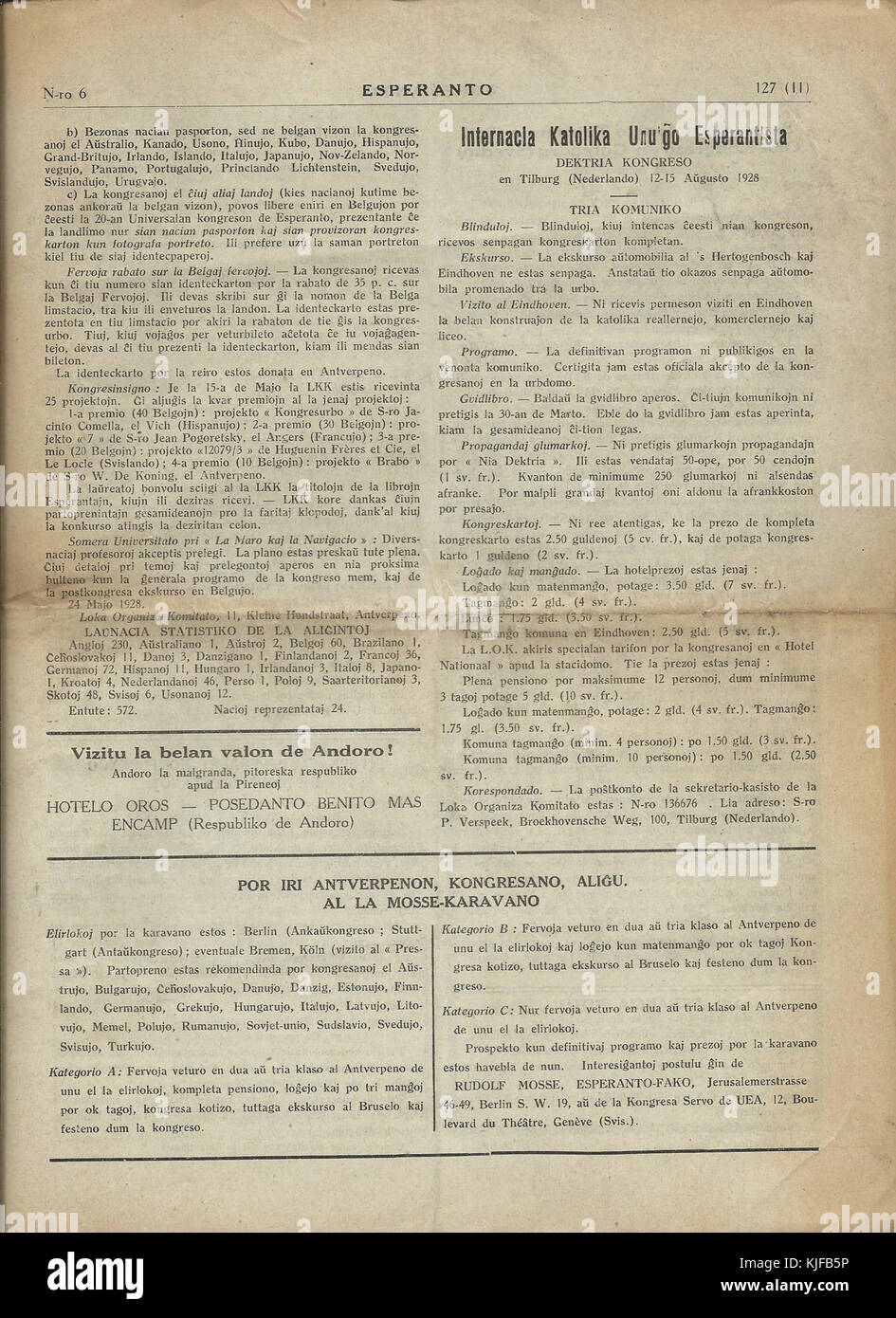 1928 revuo Esperanto 6 127 Stock Photo - Alamy