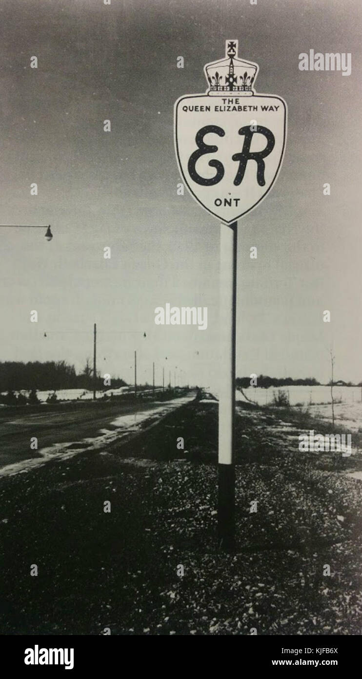 Original QEW shield Stock Photo - Alamy