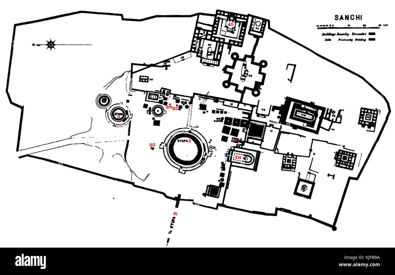 The Sanchi map provides a detailed view of the Sanchi archaeological ...