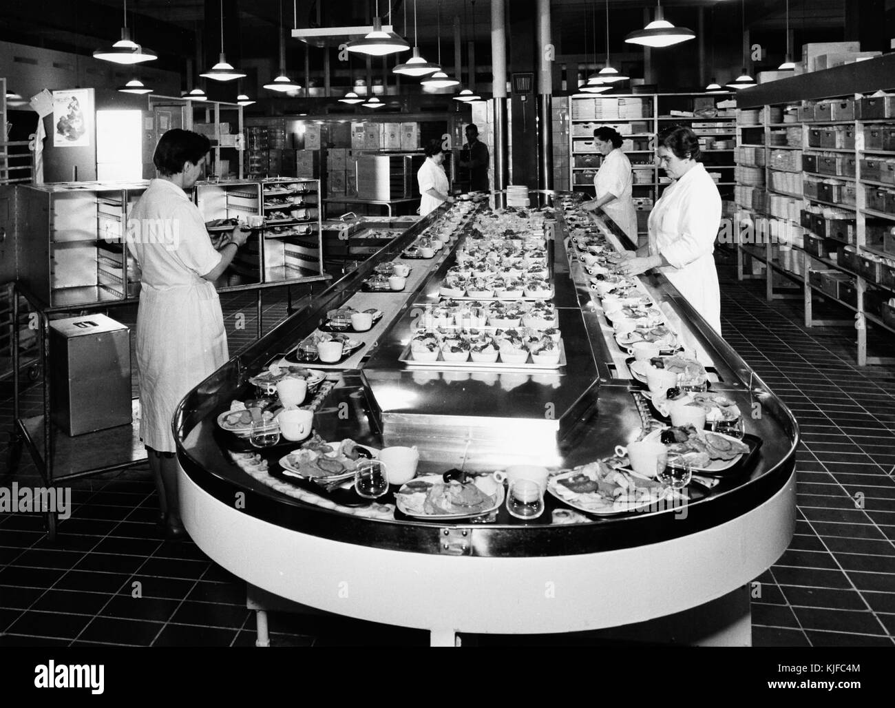 Kastrup Airport CPH, Copenhagen. Flight kitchen 1950s, 1960s (5 Stock ...