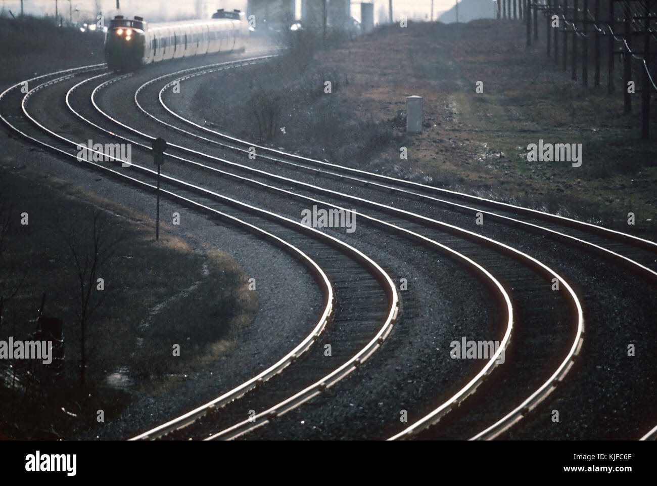 A VIA Turbo Train shot from Markham Road in Toronto, ON in March 1981 3 ...