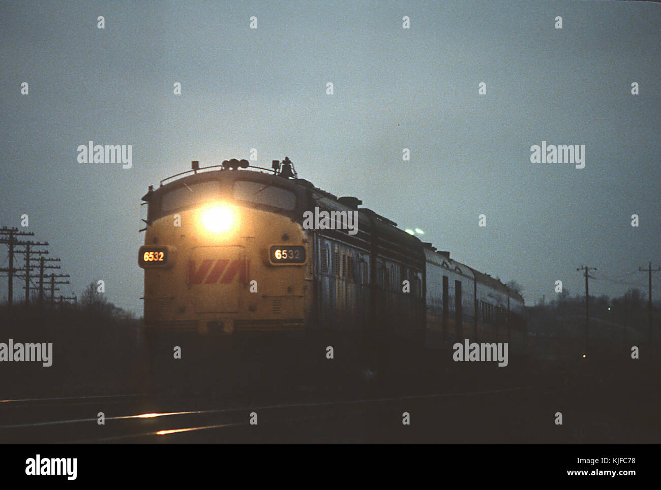 VIA FP9 6532, Toronto, ON in March 1981 (33867652242 Stock Photo - Alamy