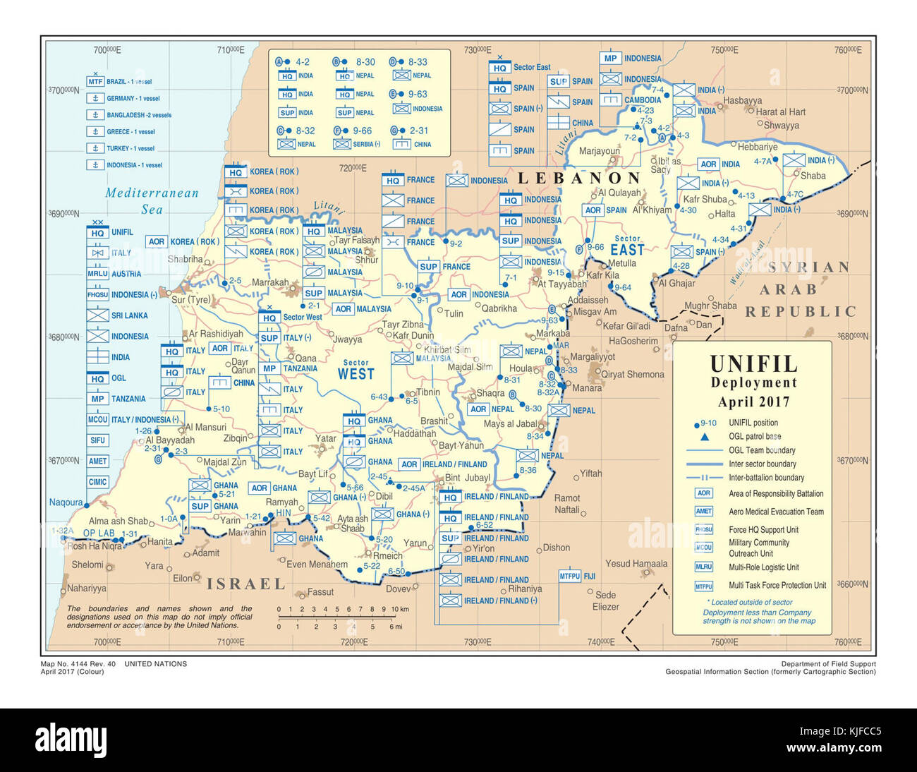 UNIFIL DEPLOYMENT APRIL 2017 Stock Photo - Alamy