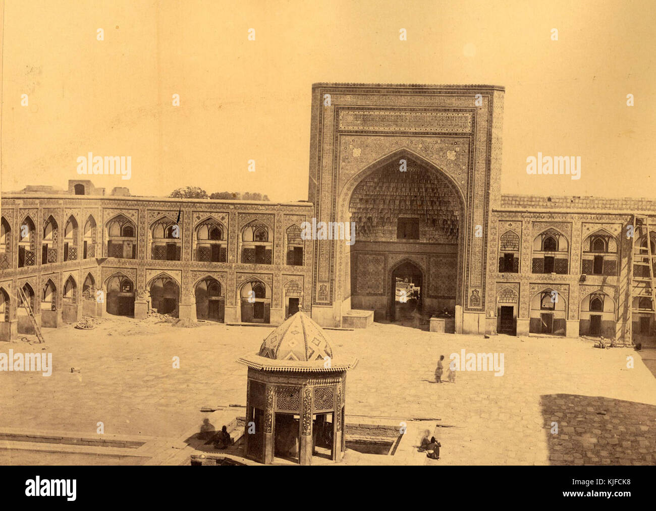 Atiq courtyard, Imam Reza shrine 1882 Stock Photo - Alamy