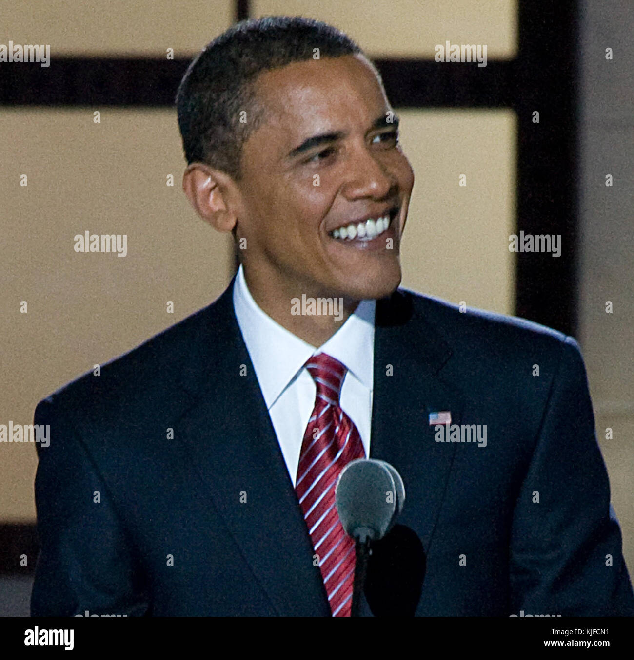 Barack Obama 2008 DNC (03) (cropped2 Stock Photo - Alamy