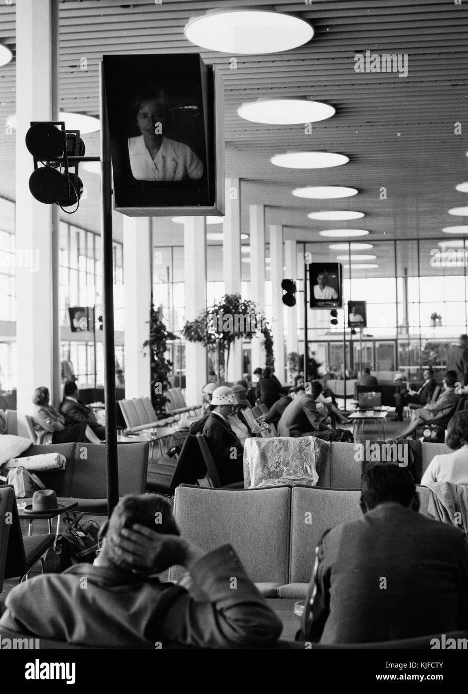 Kastrup Airport CPH, Copenhagen. Interior of terminal, depature hall ...