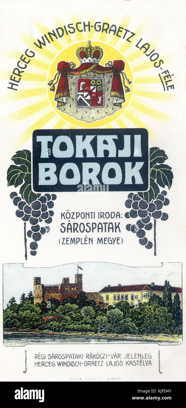 Tokaji bor 1902 Stock Photo - Alamy