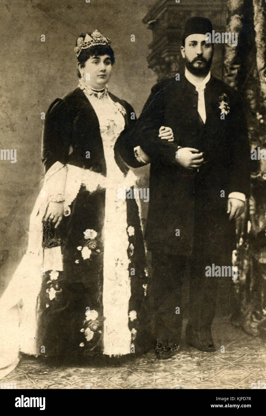 This image depicts Khedive Tawfiq of Egypt, a ruler during the late ...