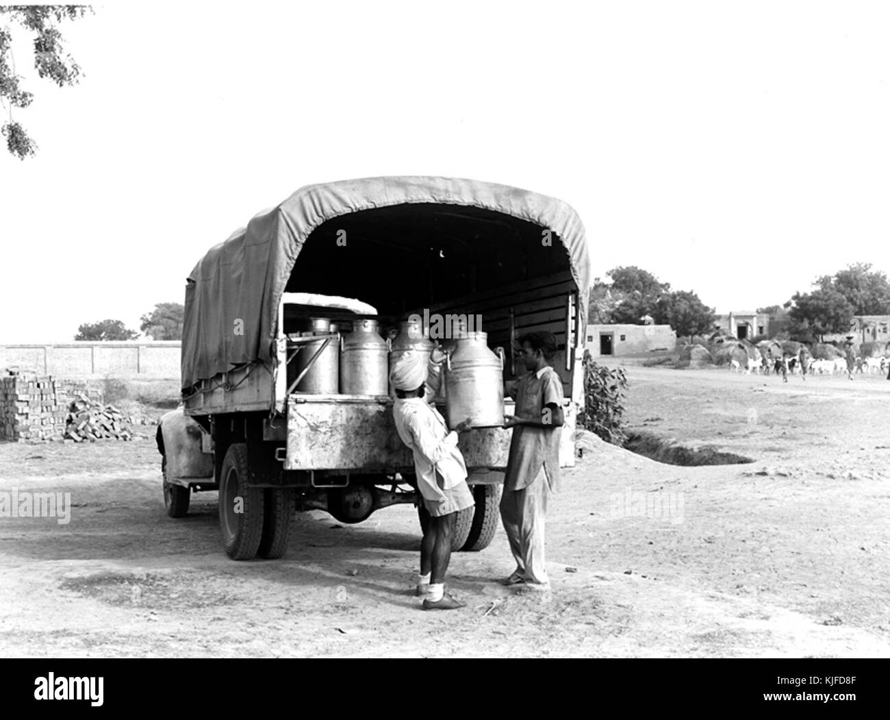 Vintage milk truck Black and White Stock Photos & Images - Alamy