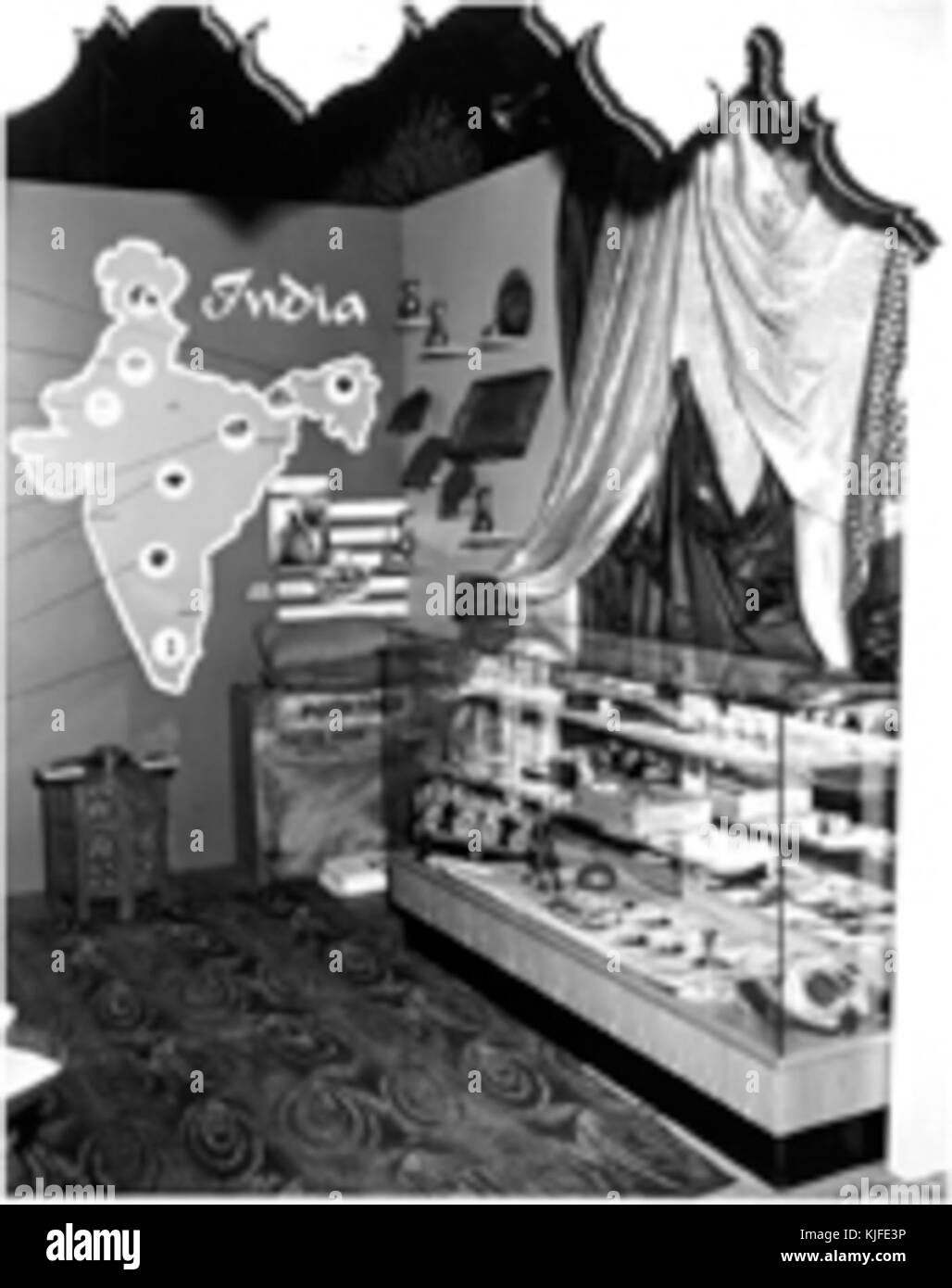 A section of the Indian stall at the World Trade Exhibition in ...