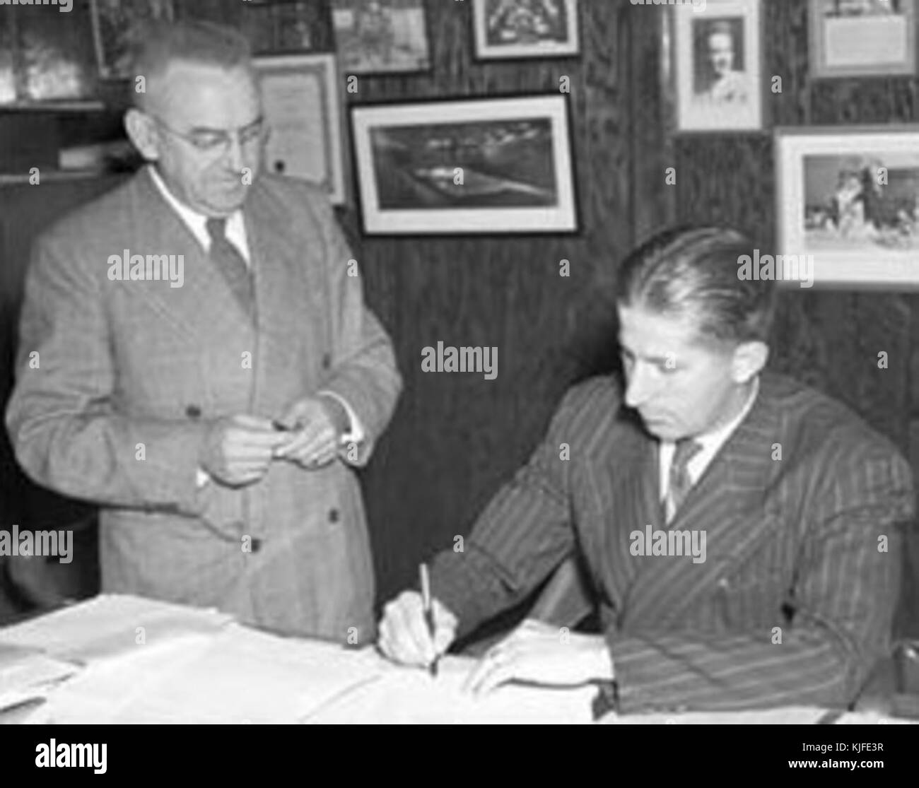 Elmer Lach and Frank J. Selke Stock Photo - Alamy
