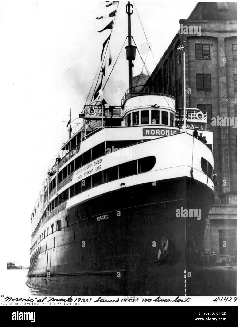 SS Noronic moored in Toronto, 1930 Stock Photo - Alamy
