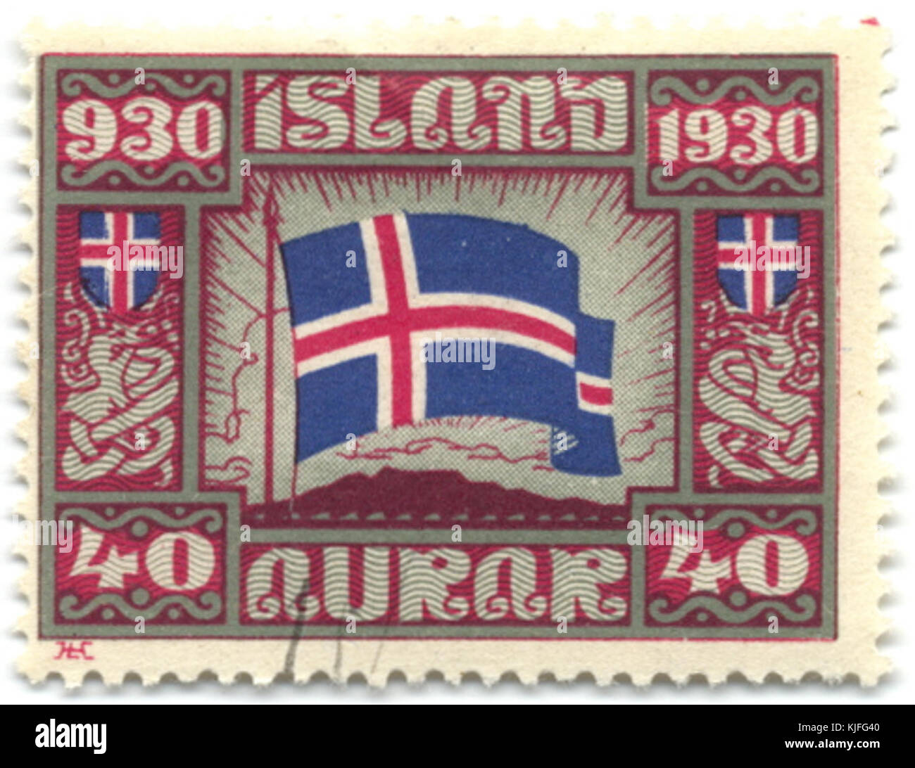 Stamp Iceland 1930 40a Stock Photo - Alamy