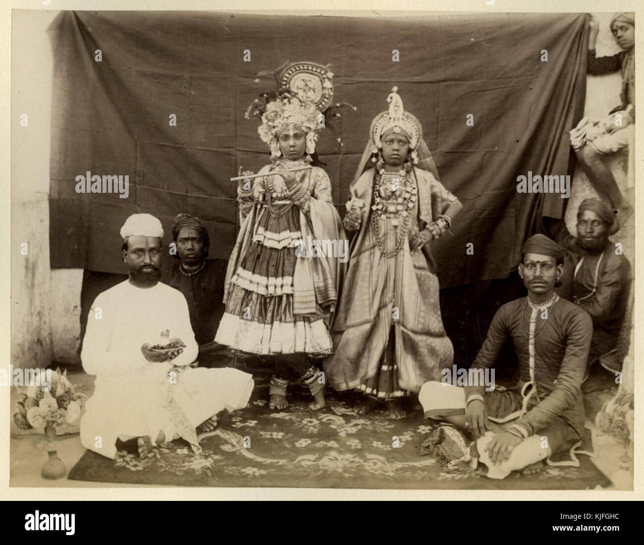 A photo from the 1890's, apparently of child actors performing in a ...