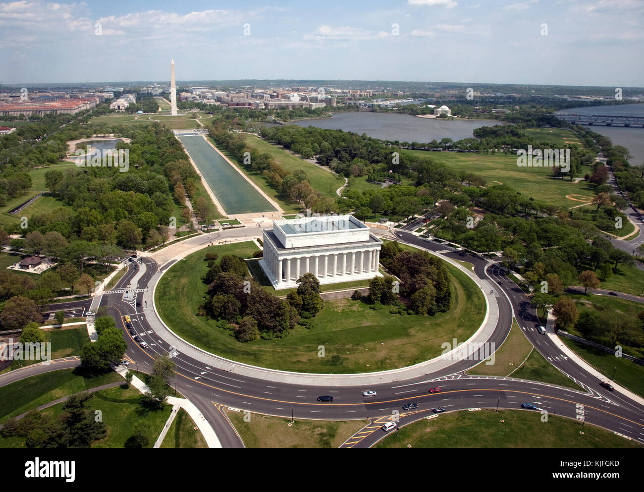 Aerial view of Lincoln Memorial west side Stock Photo - Alamy