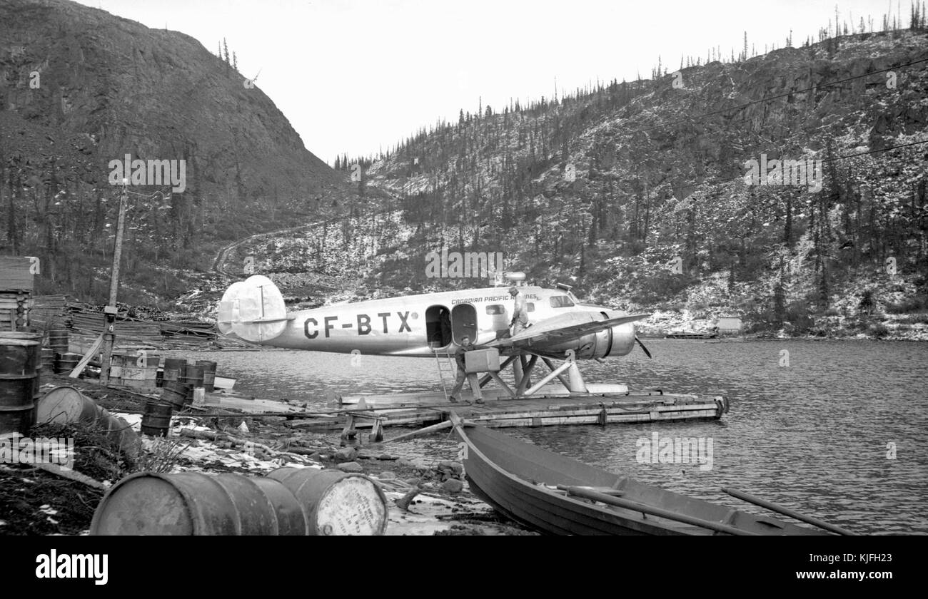 This illustration depicts a scene with the Canadian Pacific Airlines ...