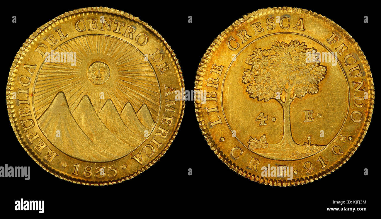 Federal Republic of Central America 1835 4 Real Stock Photo - Alamy
