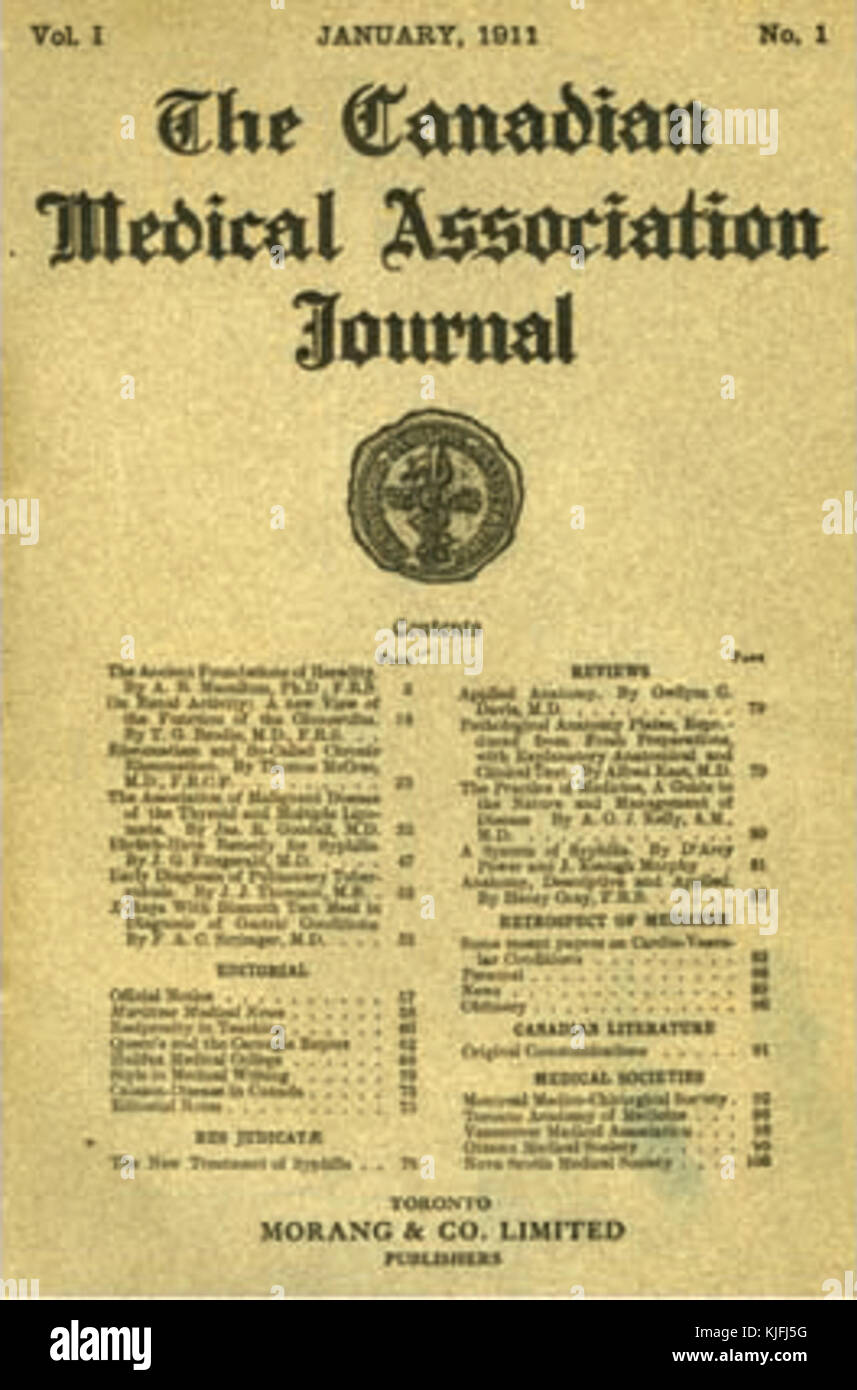 Canadian Medical Association Journal first issue Stock Photo - Alamy