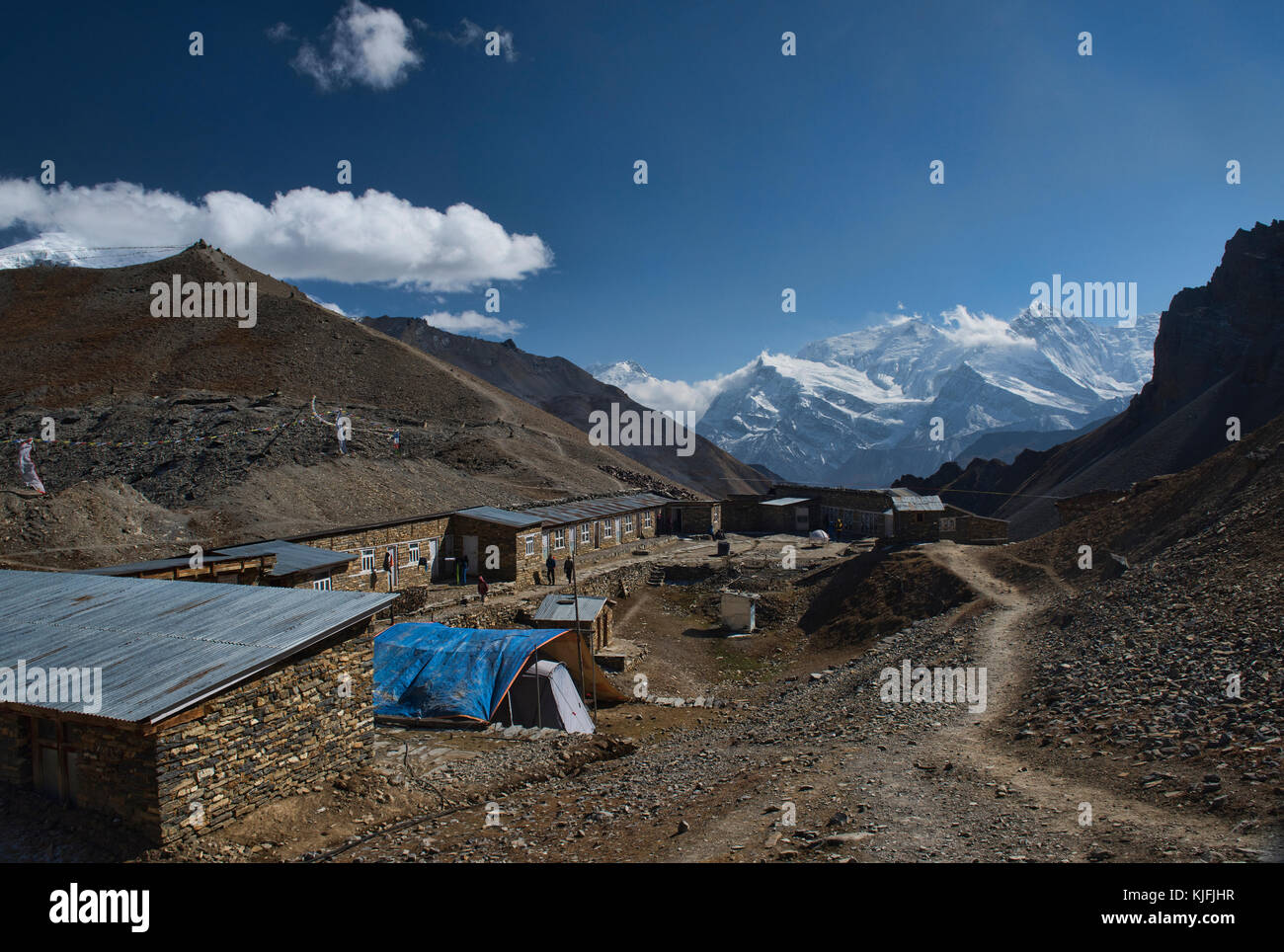 The view from High Camp below the Thorong La Pass, Annapurna Circuit ...