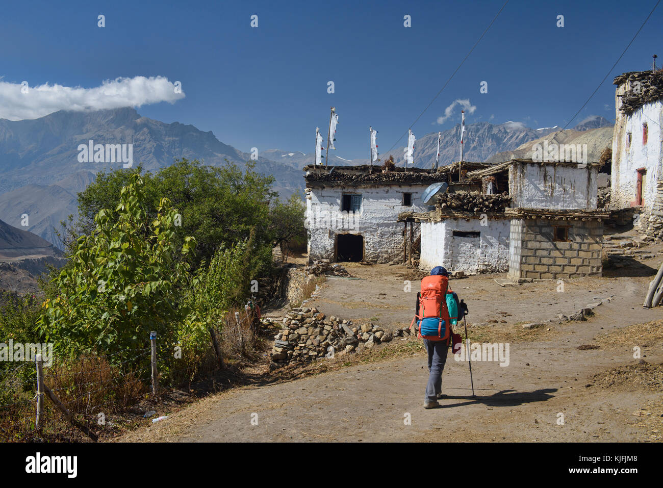 Ancient Jharkot village below Muktinath, Upper Mustang, Nepal Stock ...