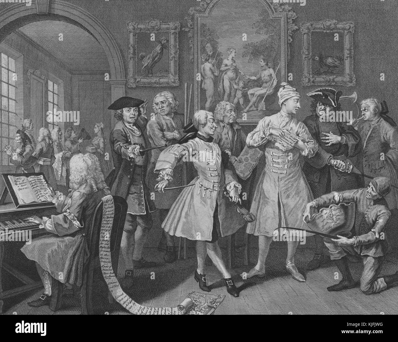 Etching and engraving on paper, titled 'A Rake's Progress, Plate 2, The ...