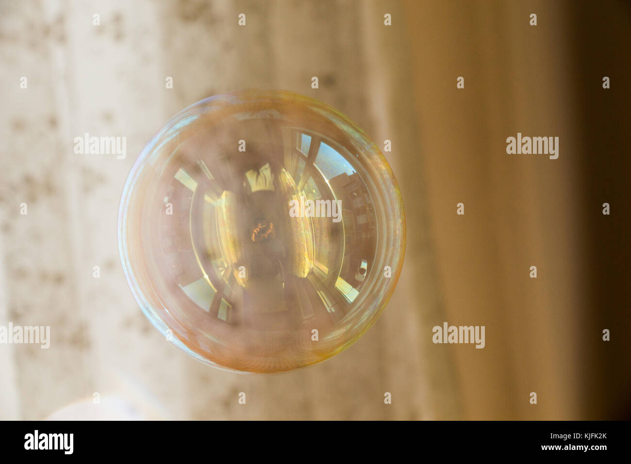 Blown single soap bubble in the air Stock Photo - Alamy