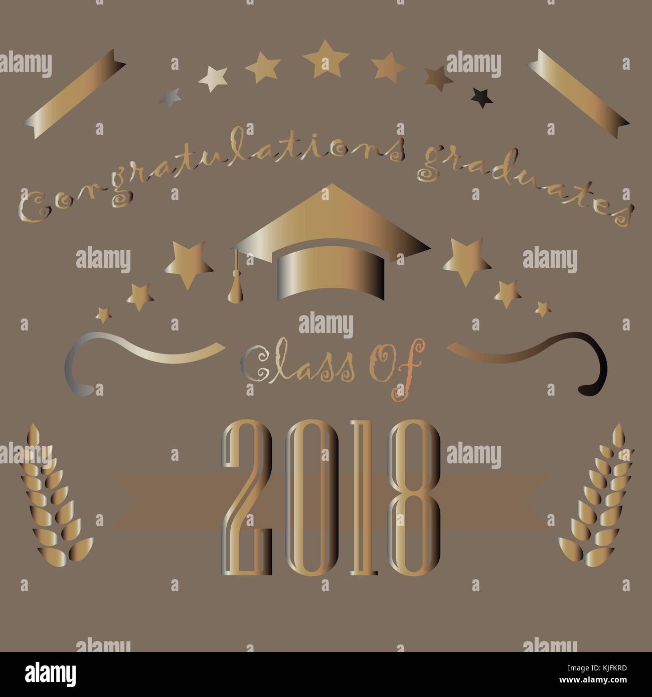 Graduation of Year 2018. Graduation Poster. Vector Illustration Stock ...