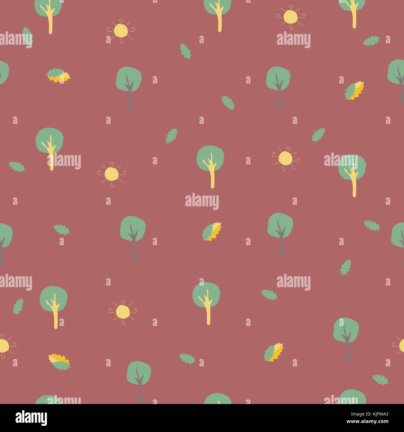 Simple Seamless Pattern with Trees. Fores/Woods. Vector Illustration ...