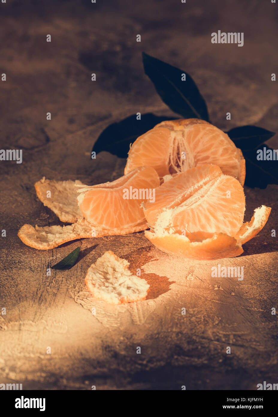 Fresh peeled mandarin tangerine Stock Photo - Alamy