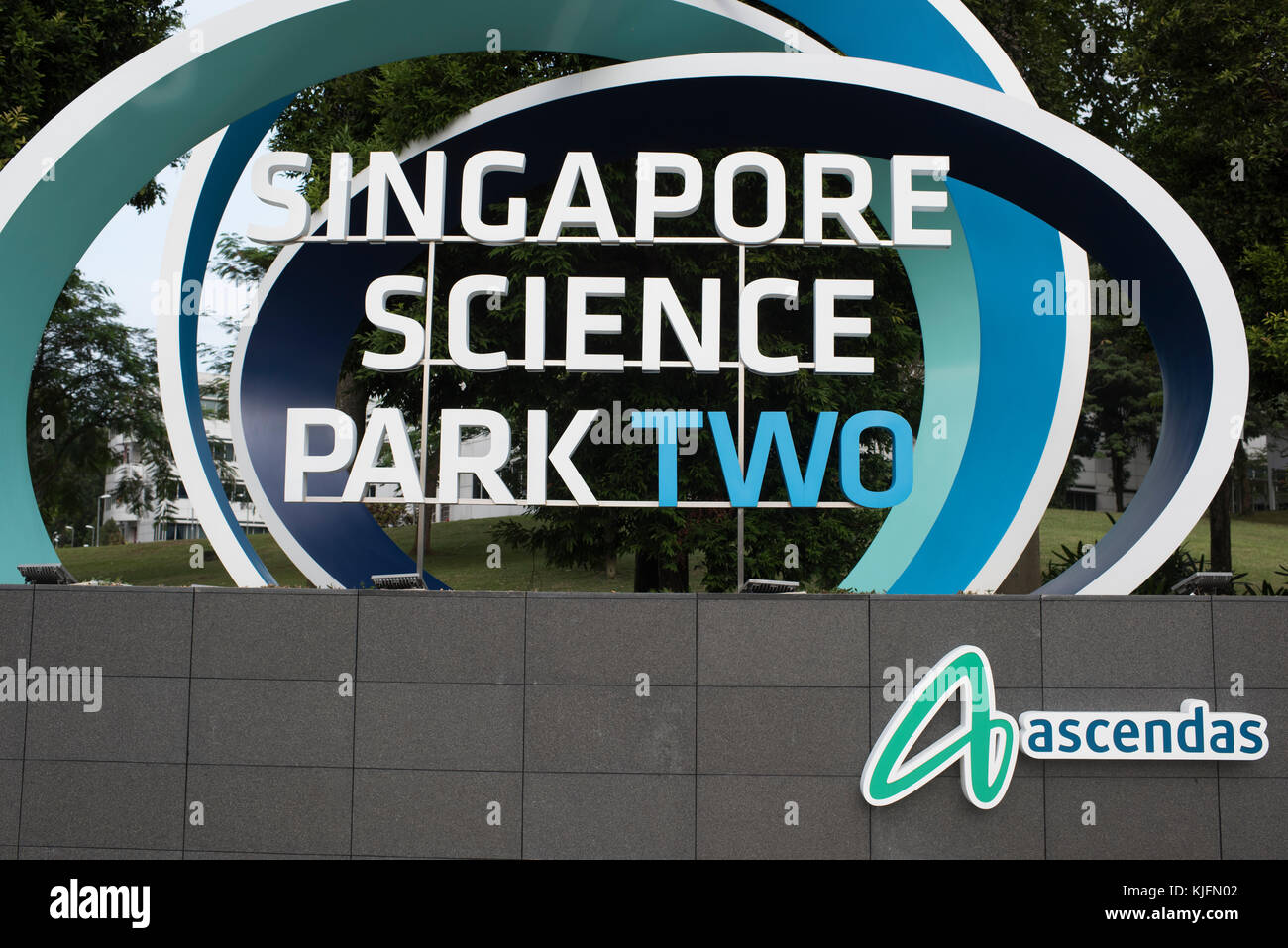 Entrance sign at the Singapore science Park Two, West Coast, Singapore ...