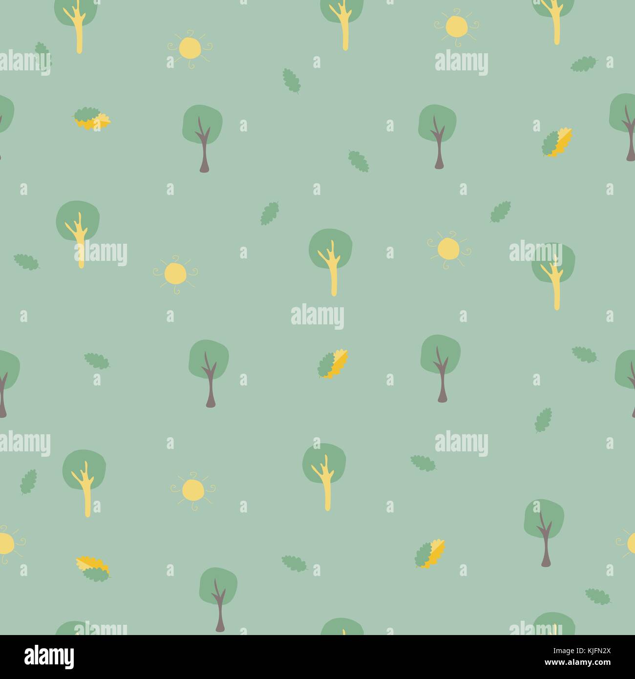 Seamless Tree Pattern for Summer Themes. Vector Illustration Stock ...