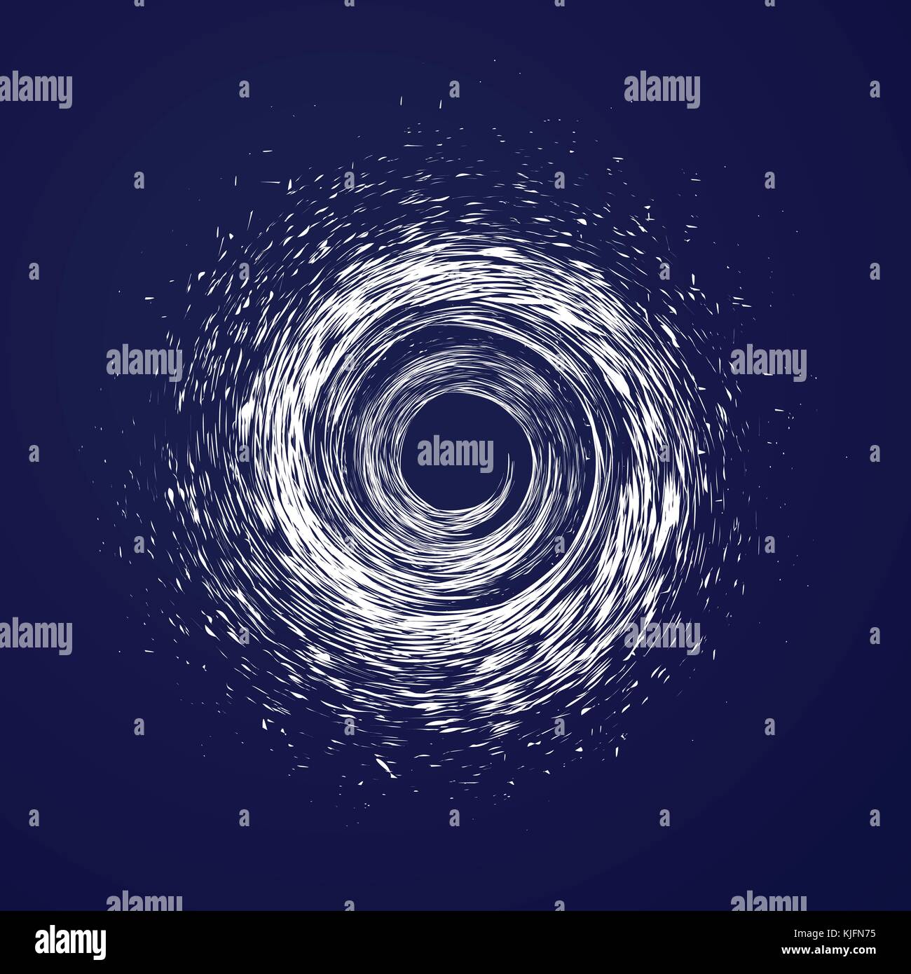 Huge hurricane, tornado, typhoon, white swirl clouds, twister on blue ...