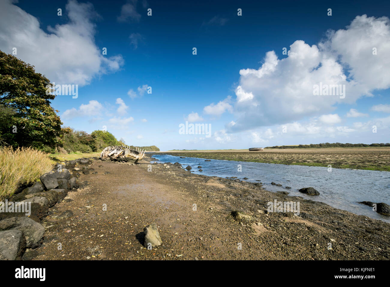 Dulas Bay boat wreck or Traeth Dulas near City Dulas on Anglesey North ...