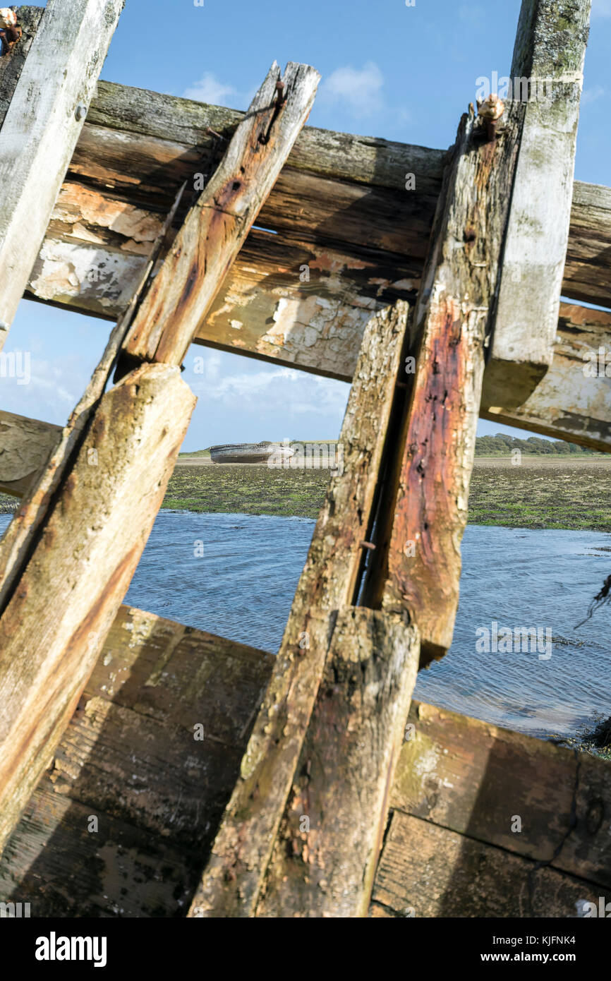 Dulas Bay boat wreck or Traeth Dulas near City Dulas on Anglesey North ...