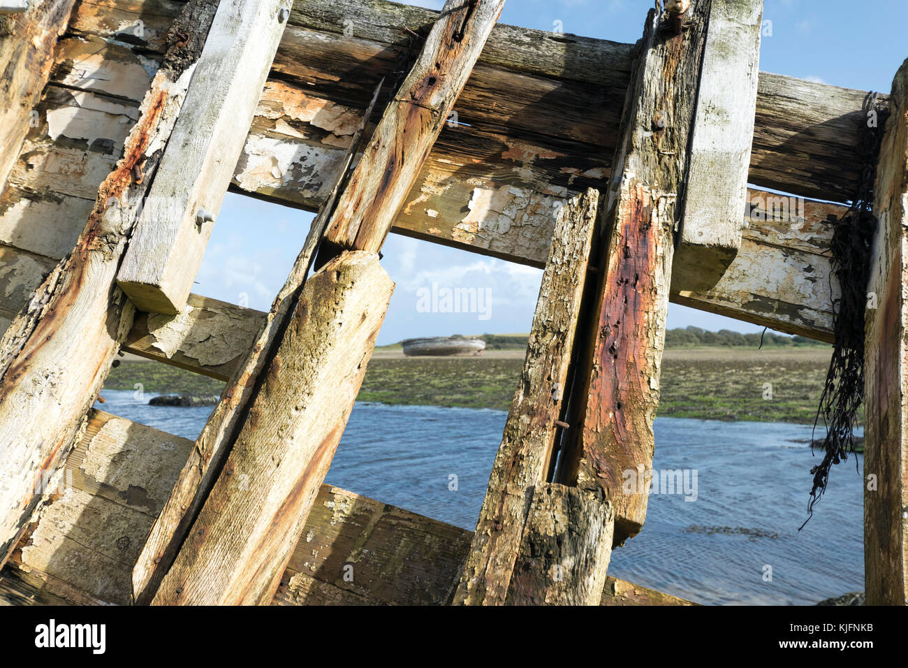 Dulas Bay boat wreck or Traeth Dulas near City Dulas on Anglesey North ...