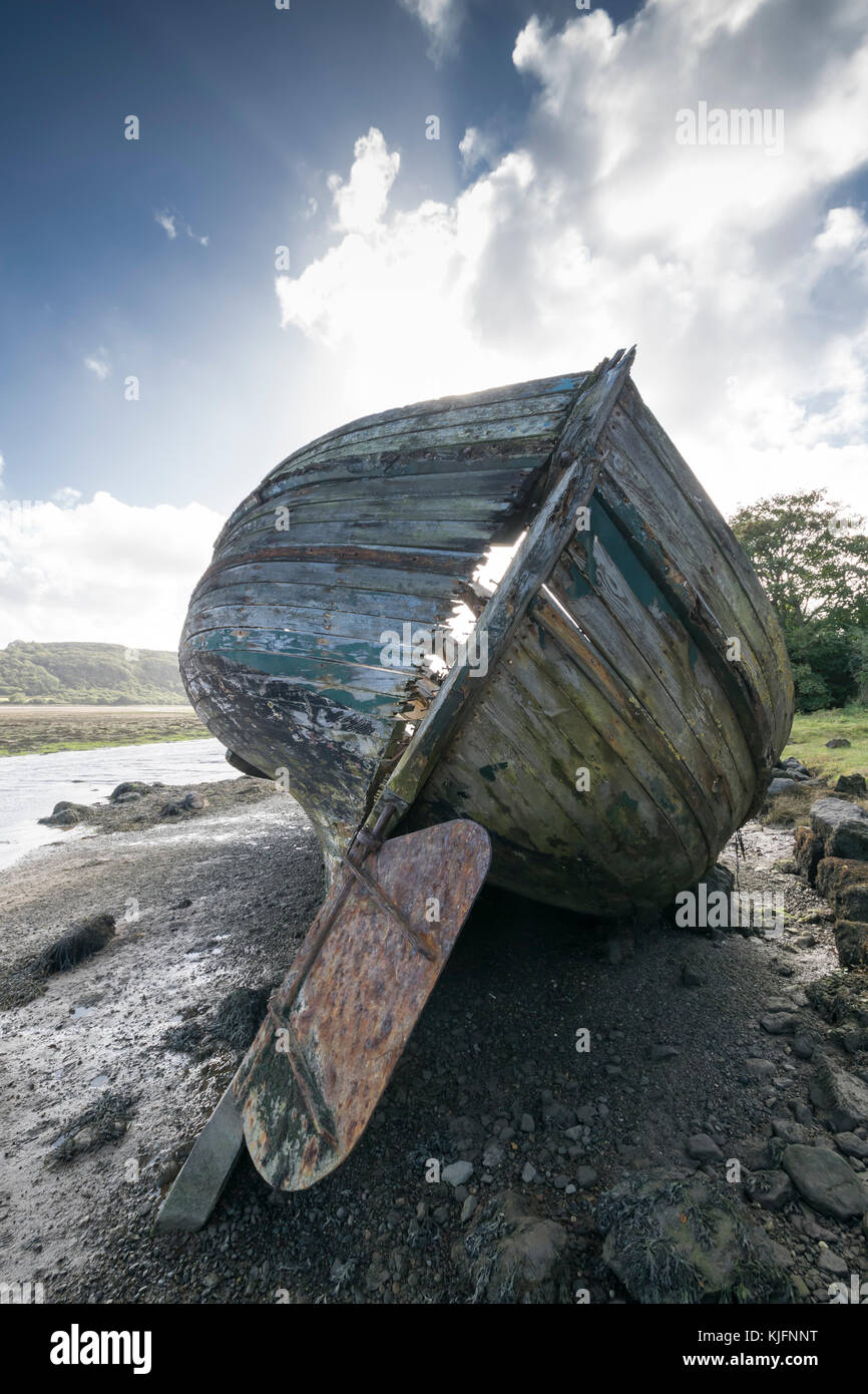 Dulas Bay boat wreck or Traeth Dulas near City Dulas on Anglesey North ...