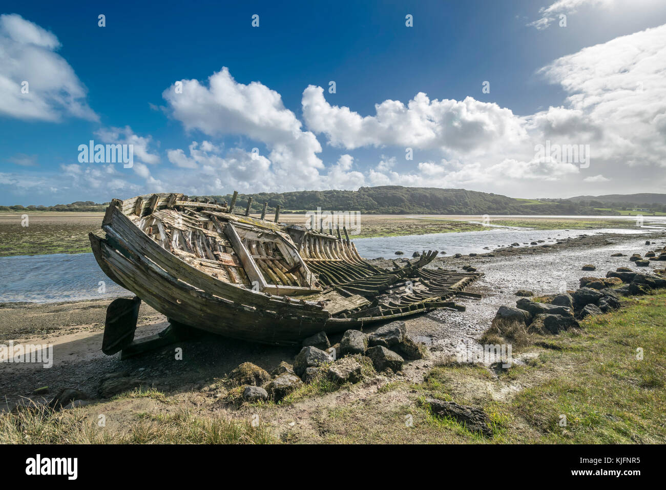 Dulas Bay boat wreck or Traeth Dulas near City Dulas on Anglesey North ...