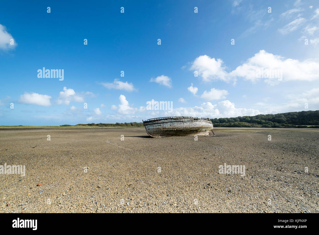 Dulas Bay boat wreck or Traeth Dulas near City Dulas on Anglesey North ...