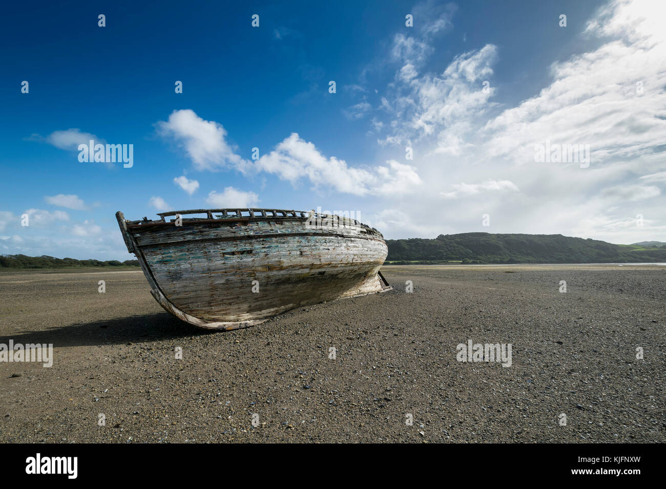Dulas Bay boat wreck or Traeth Dulas near City Dulas on Anglesey North ...