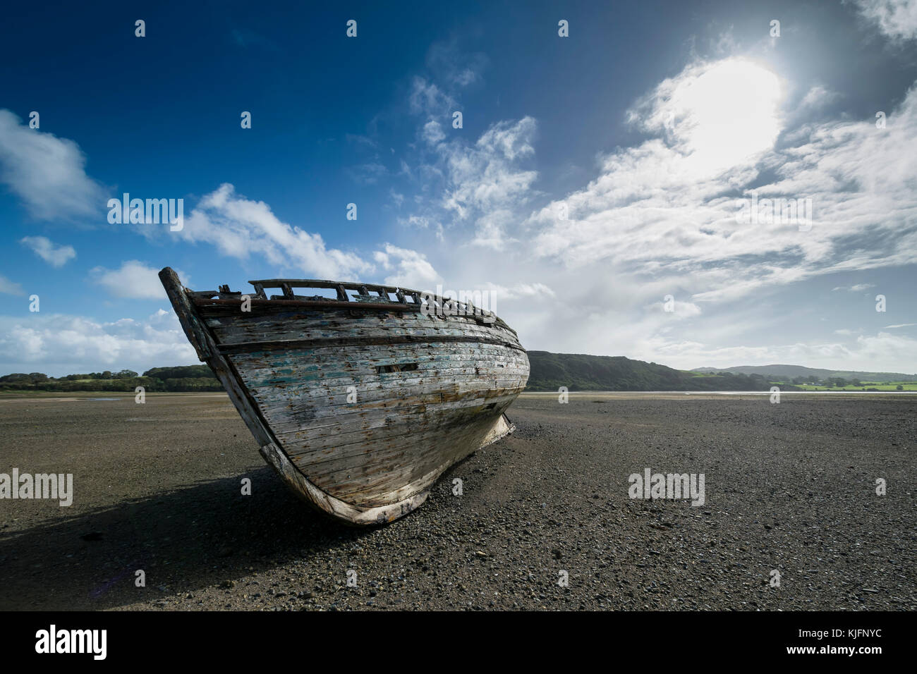 Dulas Bay boat wreck or Traeth Dulas near City Dulas on Anglesey North ...