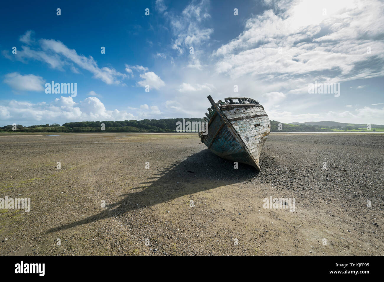 Dulas Bay boat wreck or Traeth Dulas near City Dulas on Anglesey North ...